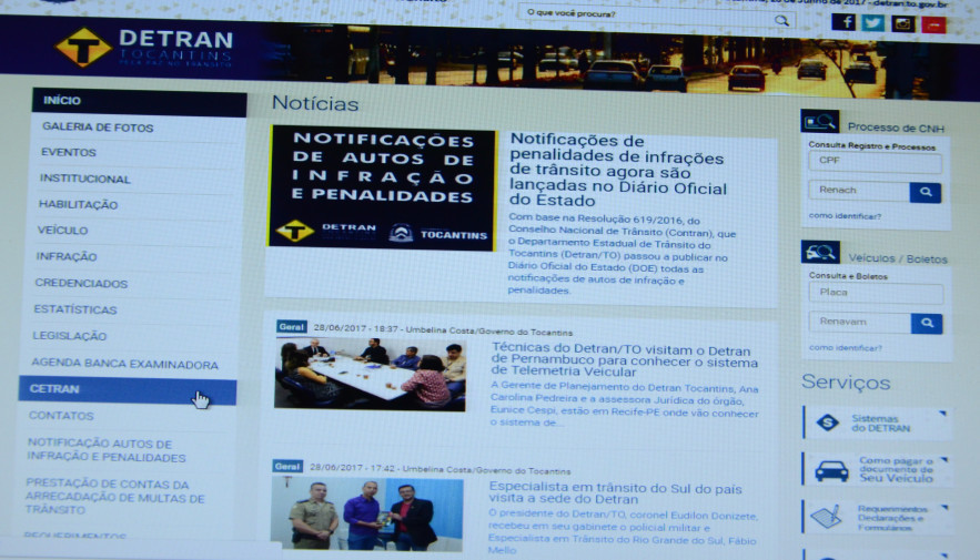 Site do Detran já computa quase 3 milhões de acessos em nove meses ...
